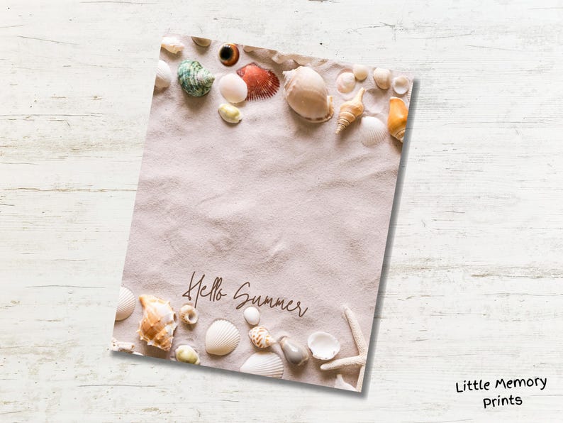 Hello Summer Beach Seashell Baby Footprint Art - Ocean Toddler ...