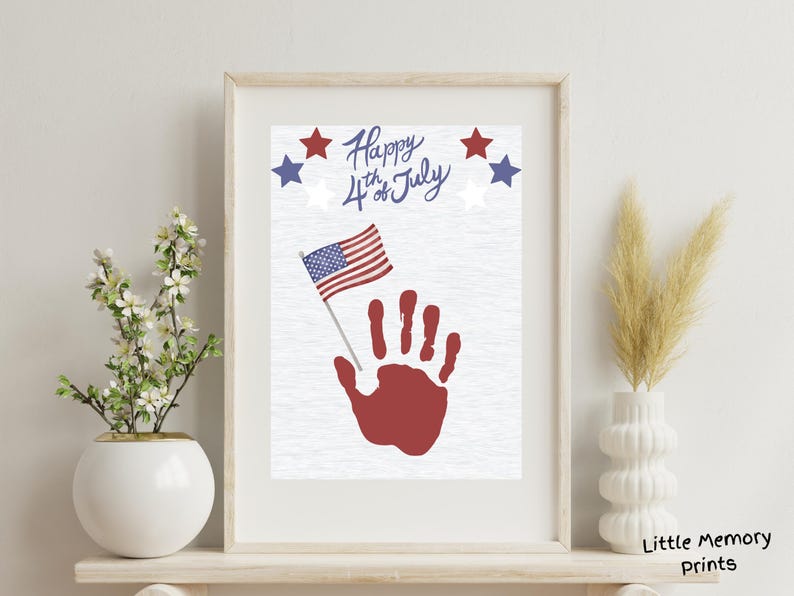Patriotic Baby Handprint Art |happy 4th of July Footprint Art| American ...