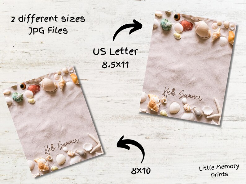 Hello Summer Beach Seashell Baby Footprint Art - Ocean Toddler ...