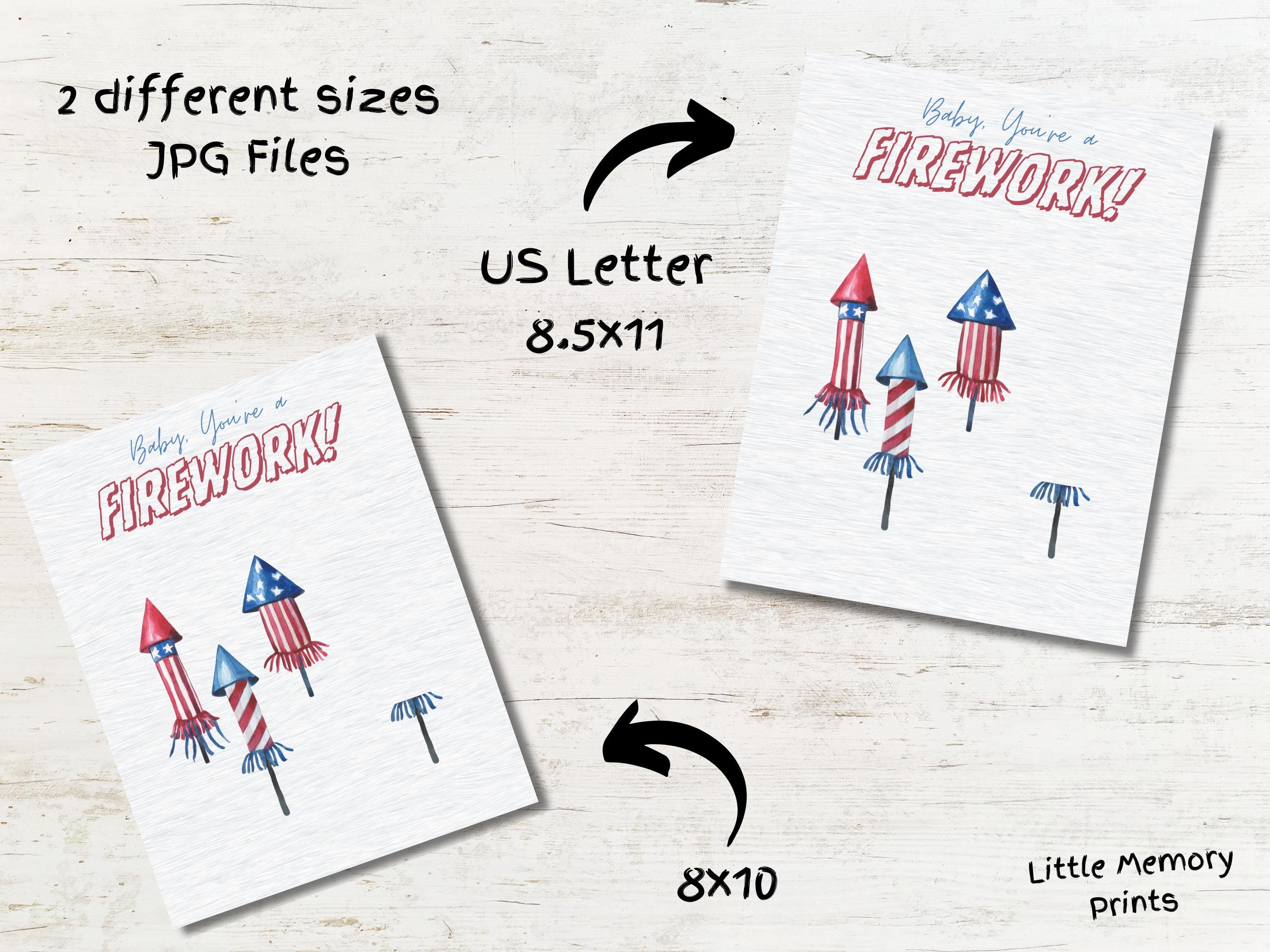 Baby You're a Firework Footprint Art | Patriotic Baby Handprint Art ...