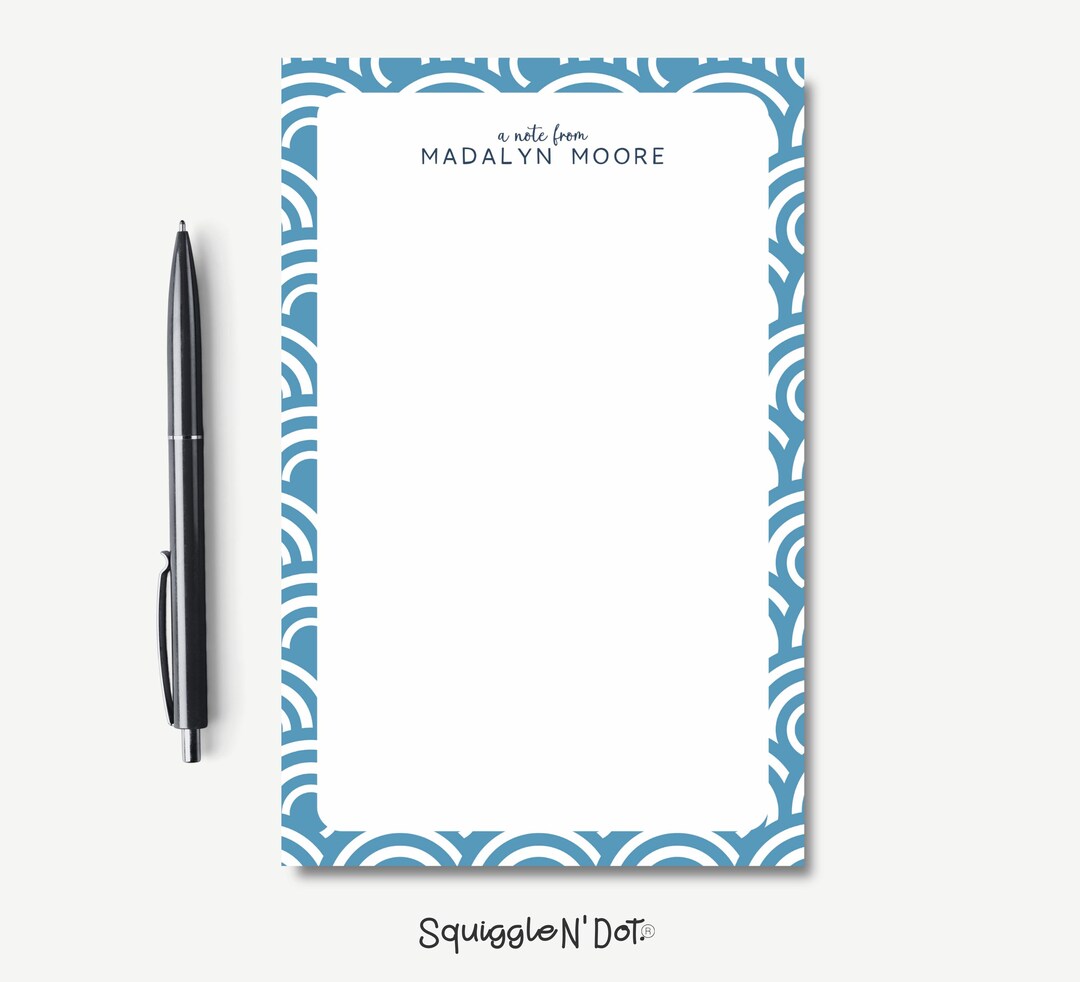 Blue Abstract Illustrated Tropical Ocean Themed Stationery Notepad - Etsy