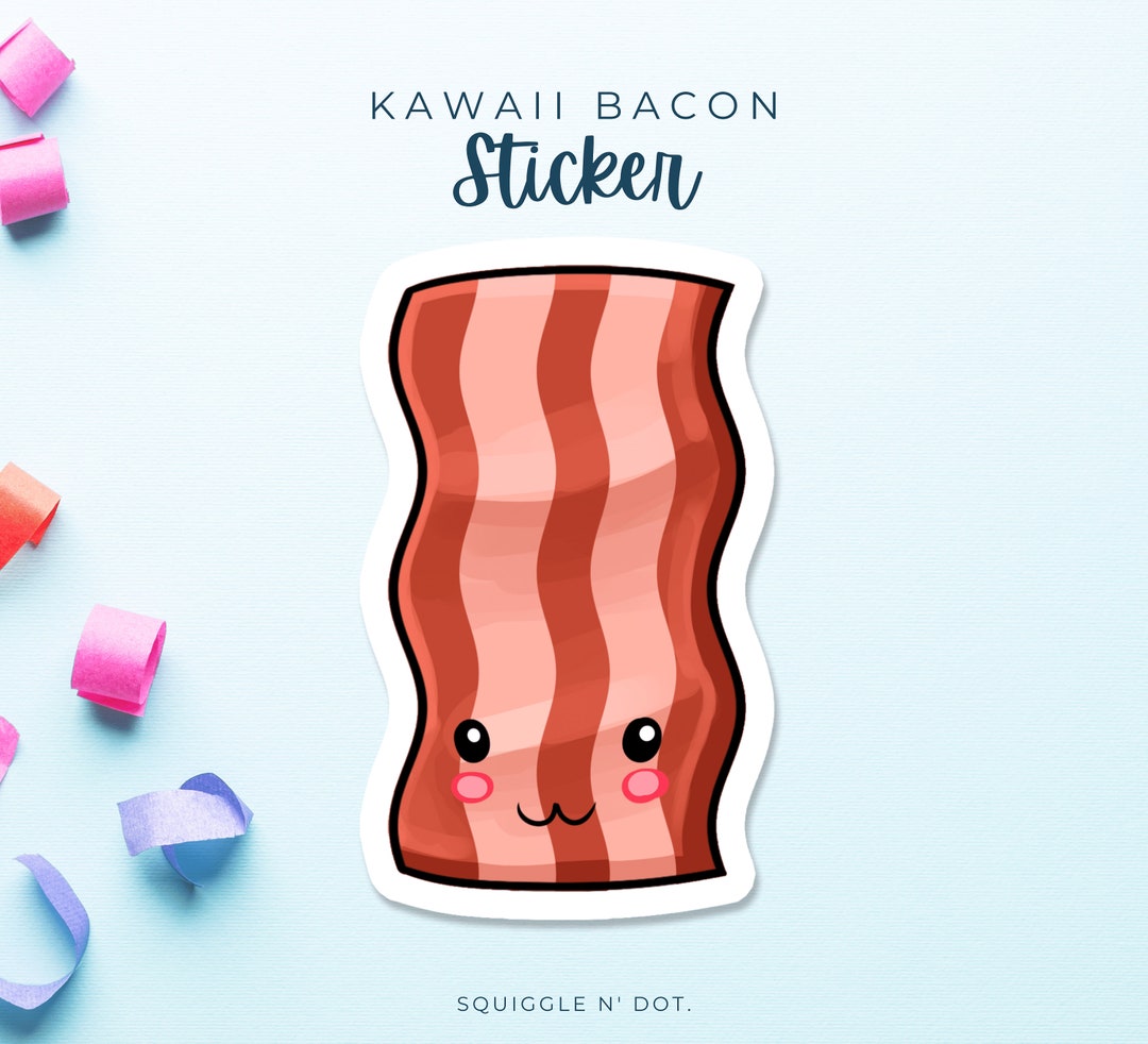 Kawaii Bacon Sticker Cute Food Stickers for Water Bottle - Etsy