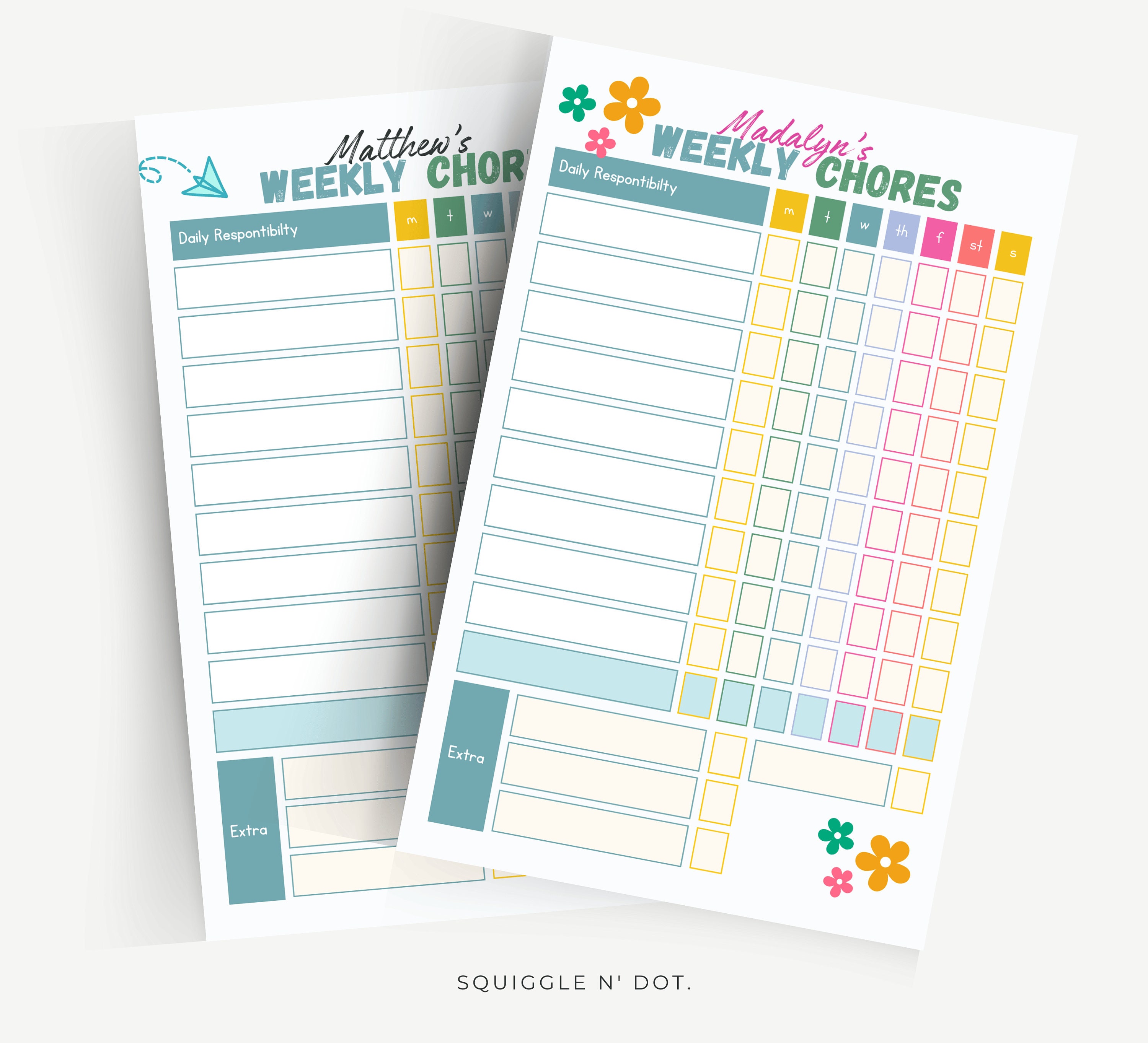 Personalized Chore Chart for Kids Fill-in Editable Daily & - Etsy