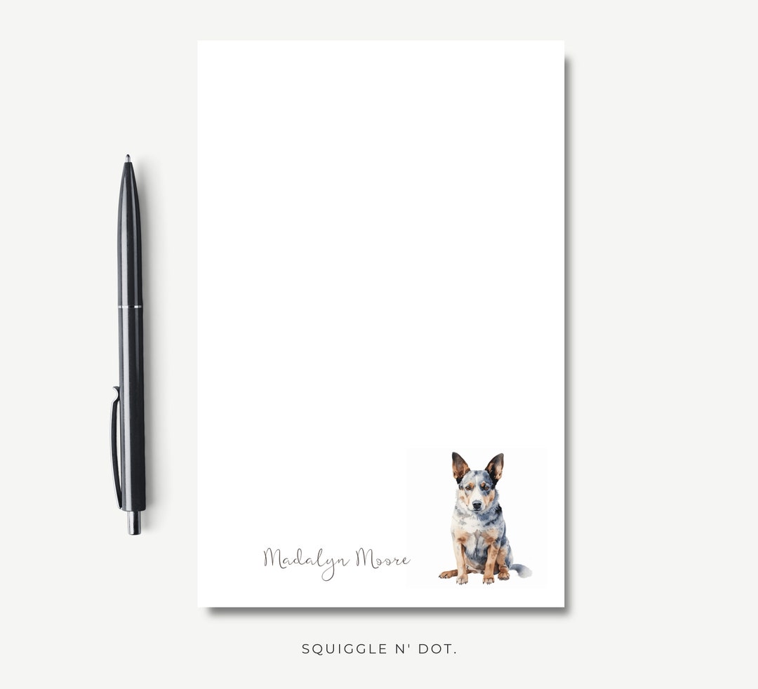 Personalized Heeler Notepad Australian Cattle Dog Note Pad - Etsy