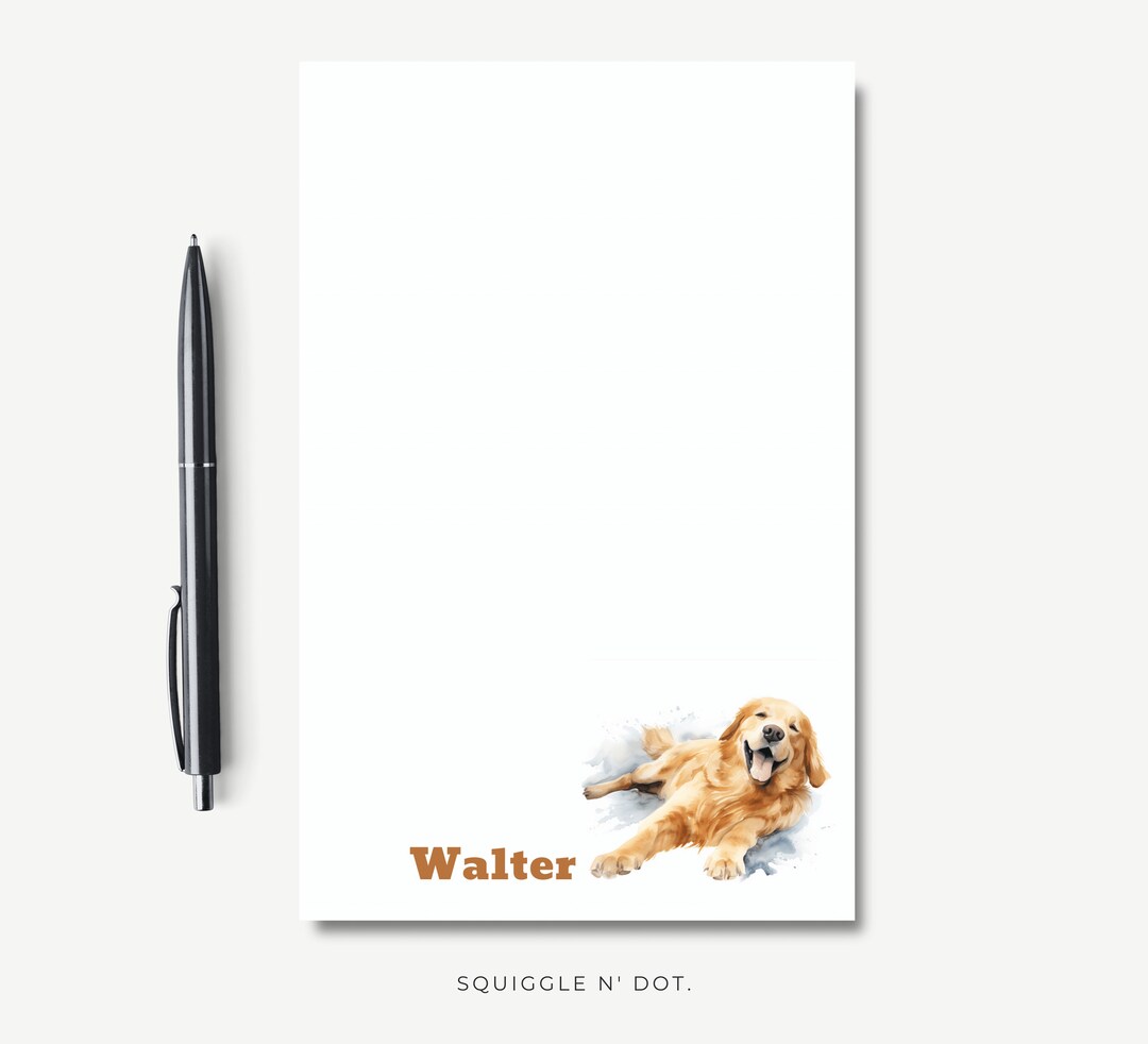 Personalized Notepad Golden Retriever Dog Notepad, Custom Retriever ...