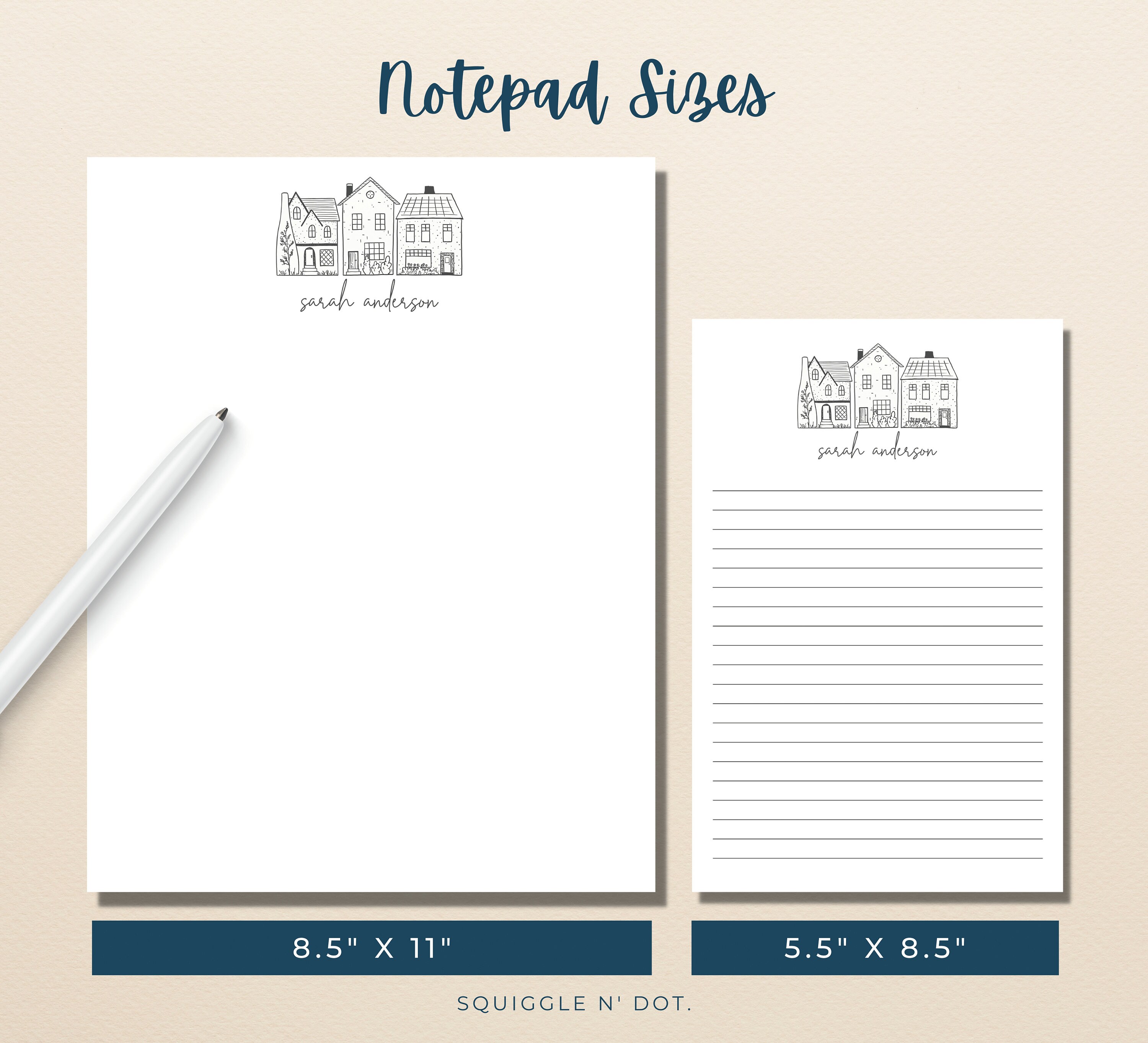 Real Estate Personalized Notepad Houses 50 Pages 5x8 or - Etsy