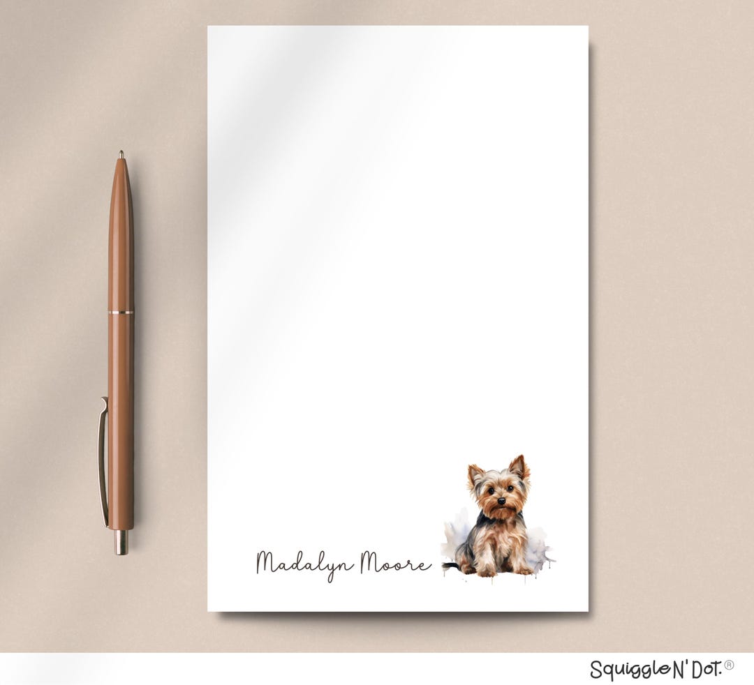 Personalized Animal Notepad - Yorkie Note Pad - Custom Yorkshire ...