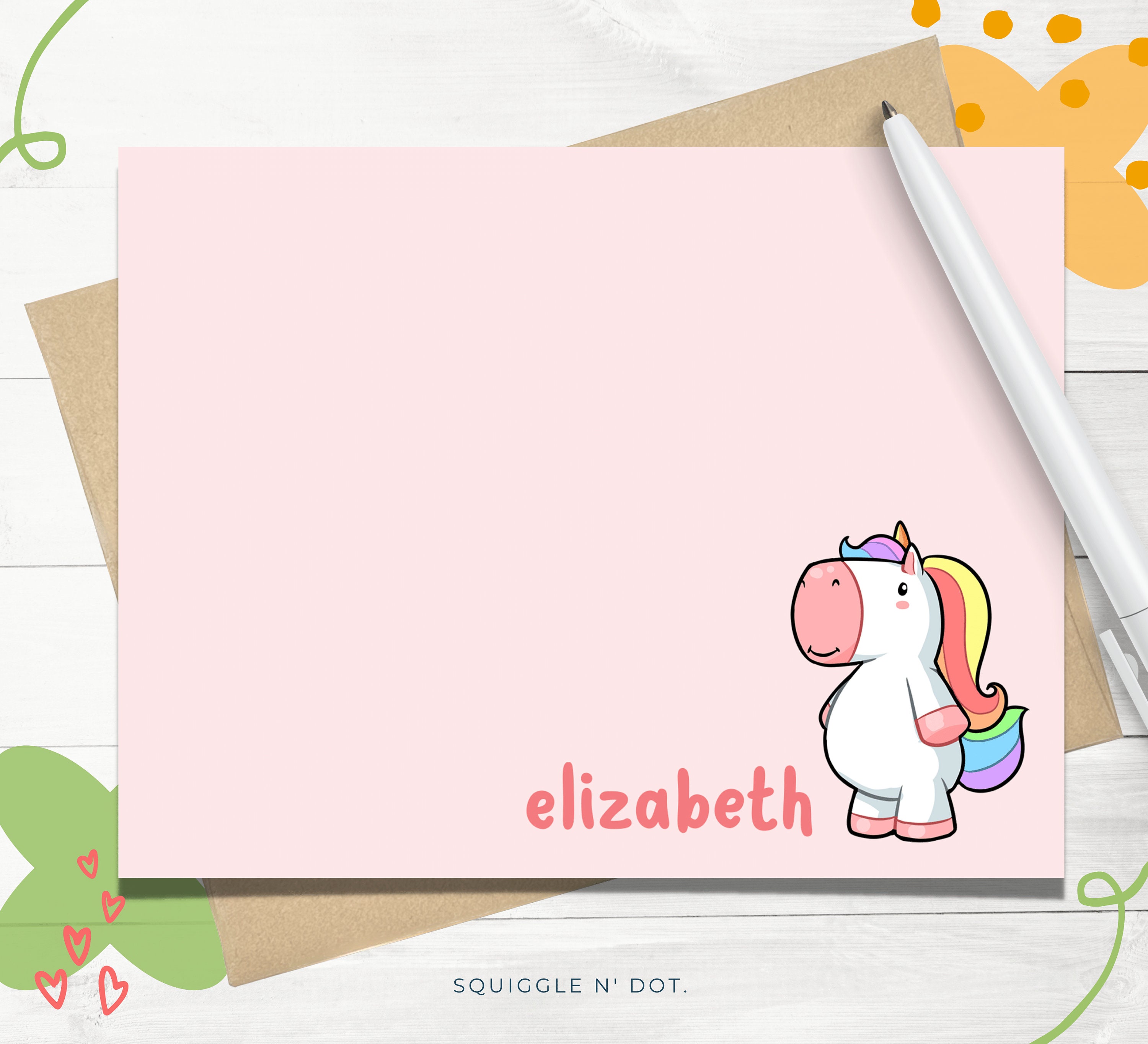 Kawaii Unicorn Stationery Personalized Notecards for Kids - Etsy
