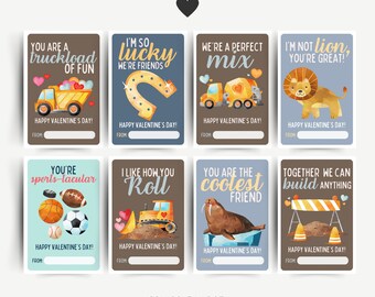 Valentine Cards Printable Instant Download Valentines for Kids Digital ...