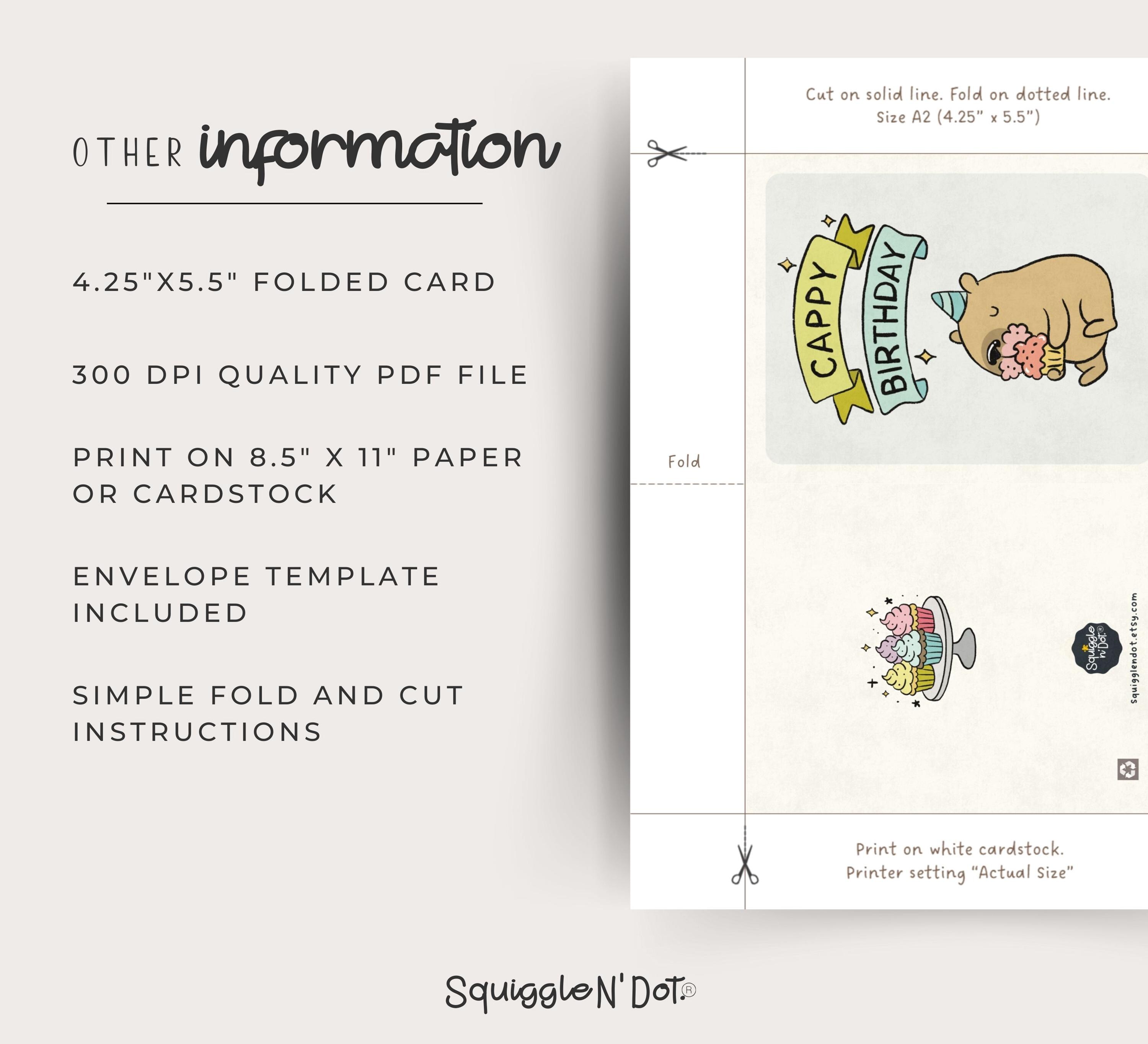 Cappy Birthday Printable Card – Funny Capybara Cupcake Birthday ...