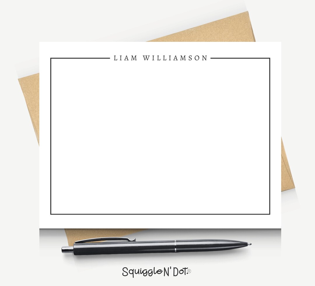Personalized Professional Note Cards, Custom Bordered Stationery ...