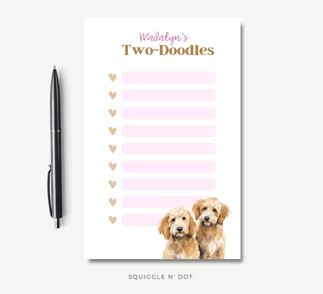 Personalized To-doodle Notepad Watercolor Golden Doodle Note - Etsy