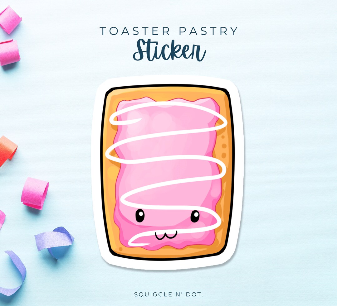 Kawaii Toaster Pastry Sticker Cute Food Stickers for Water - Etsy