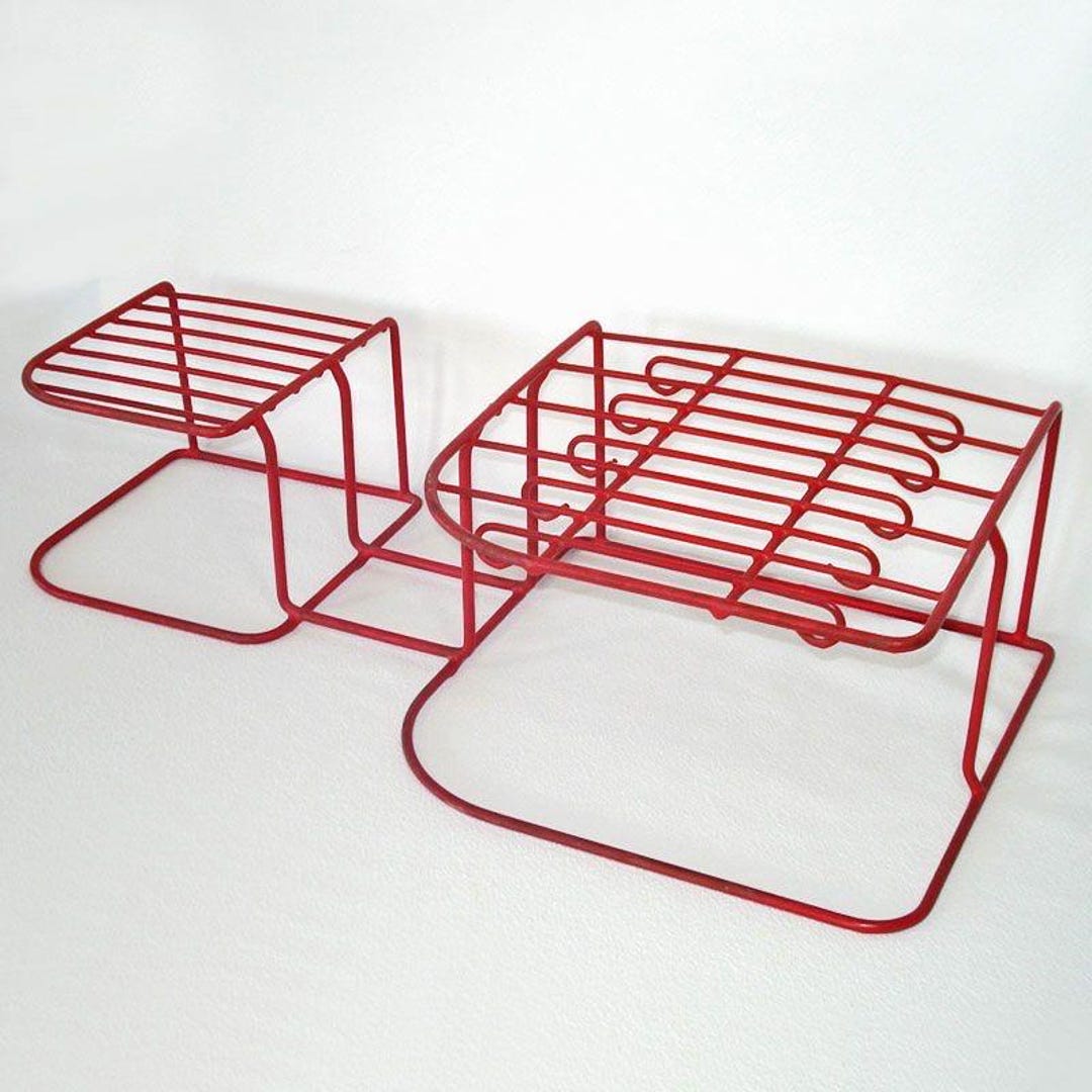 Vintage Retro Red Rubbermaid Vinyl Wire Dish and Plate Storage Rack ...