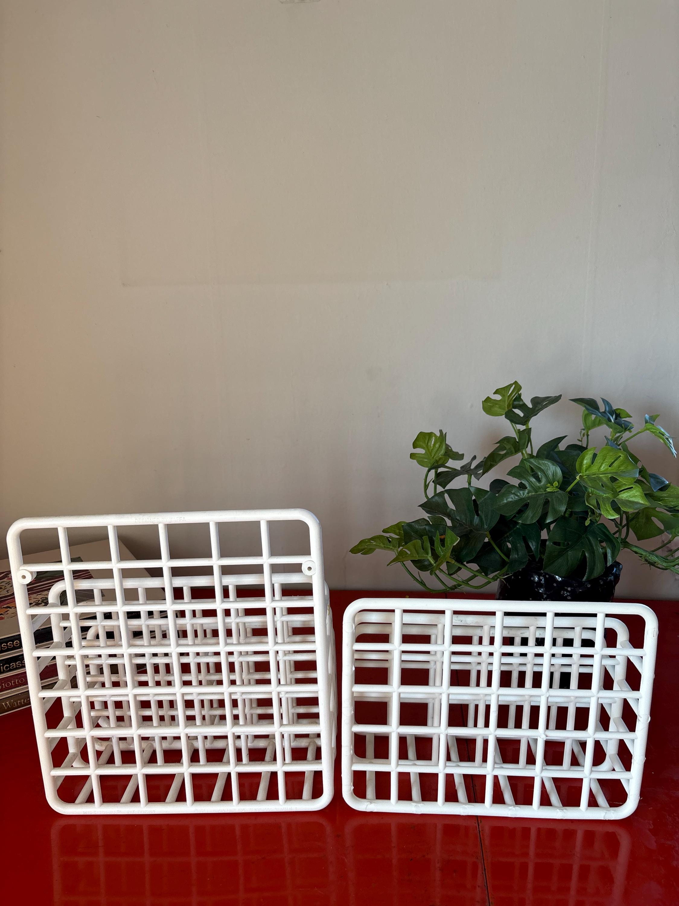 Pair / Two Vintage Yaffa 80s Plastic Modular Grid White Yaffa ...