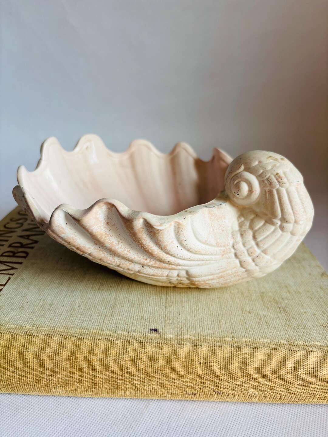 Vintage Ceramic Scallop Clam Shell Dish Catchall Bowl by Claire Burke ...