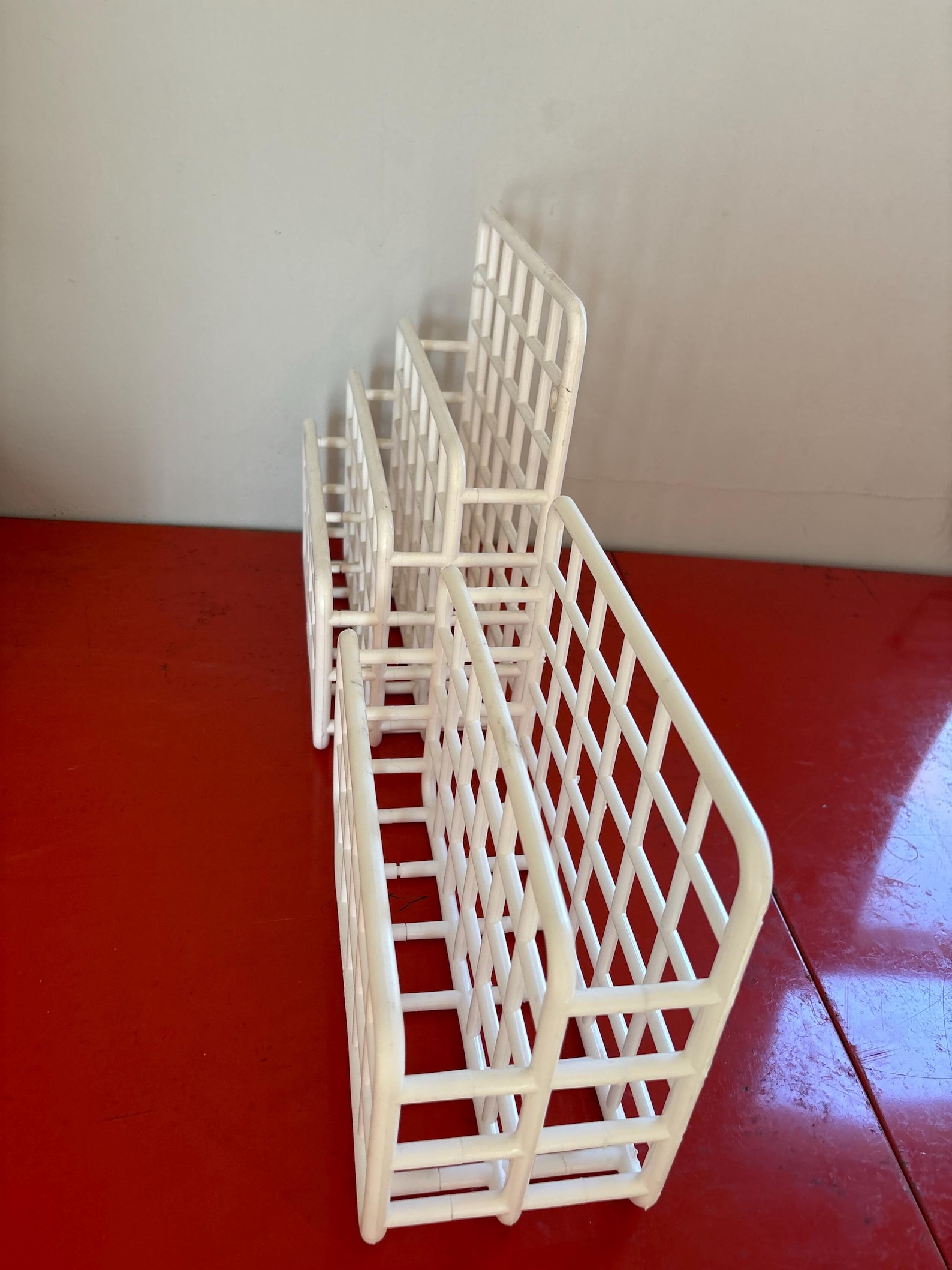 Pair / Two Vintage Yaffa 80s Plastic Modular Grid White Yaffa ...