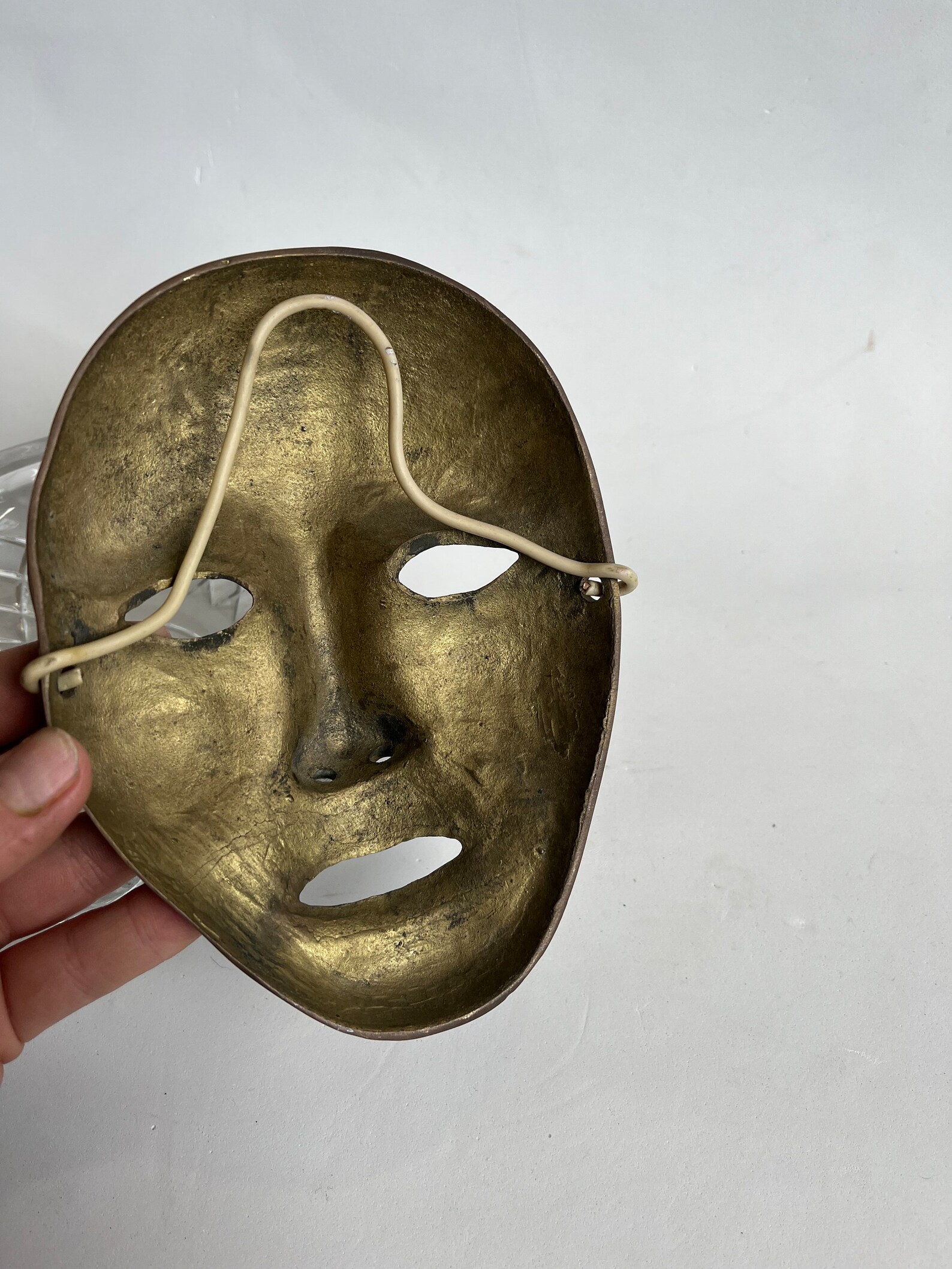 Vintage Brass Mask Face Wall-hanging - Brass Theatrical Face - Solid ...