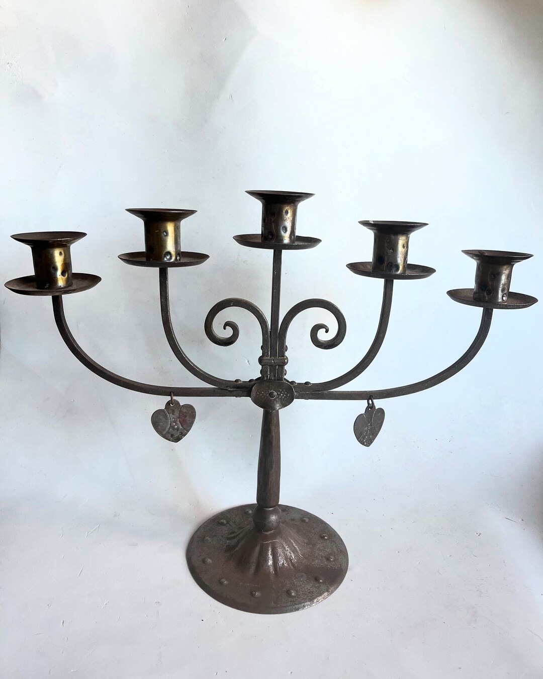 Vintage Goberg Germany Hugo Berger. Arts & Crafts Five Branch Handmade ...