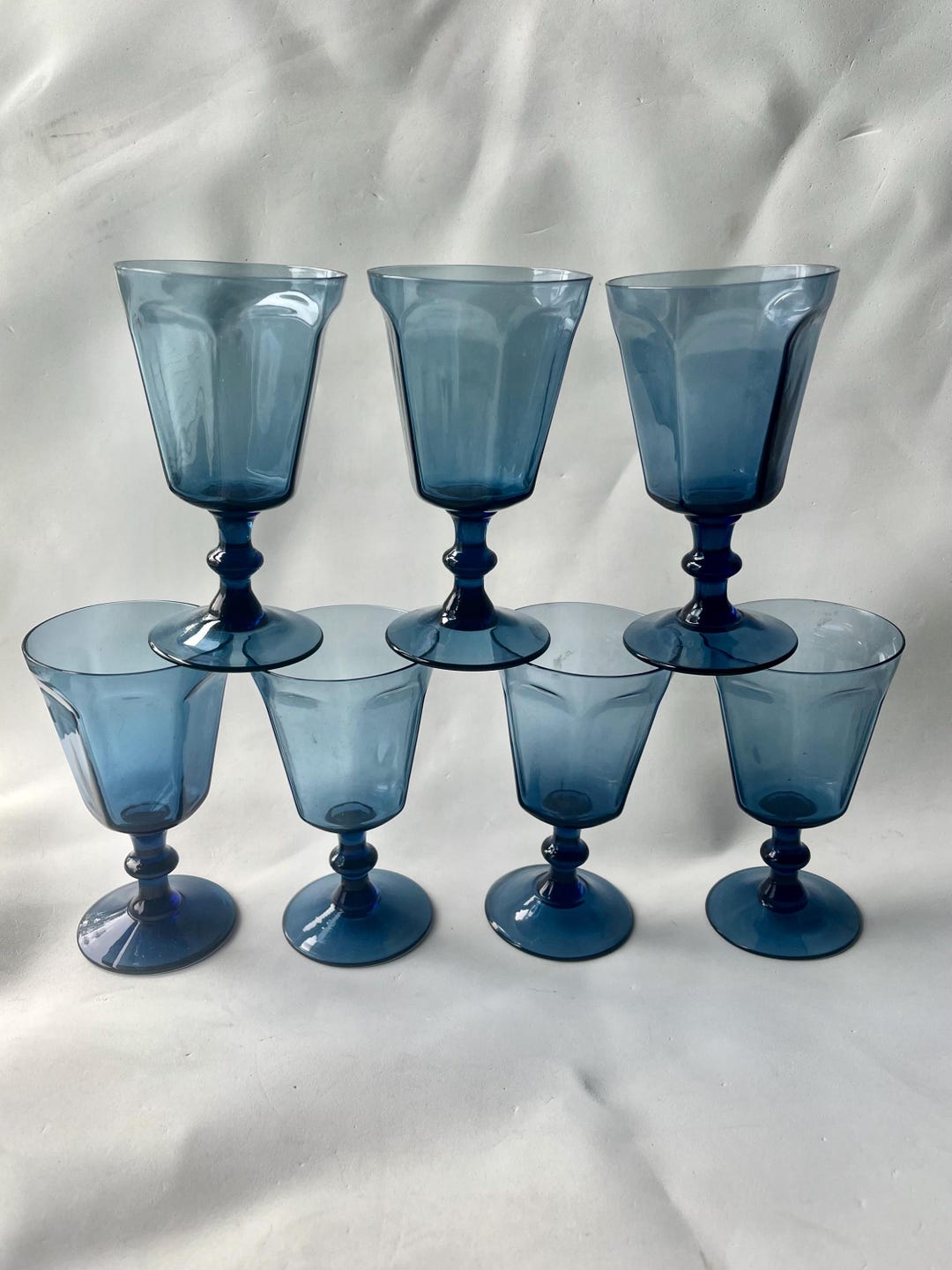 Set of 6 Lenox Antique Dark Blue Panel 5” Juice / Water / Wine Goblets ...