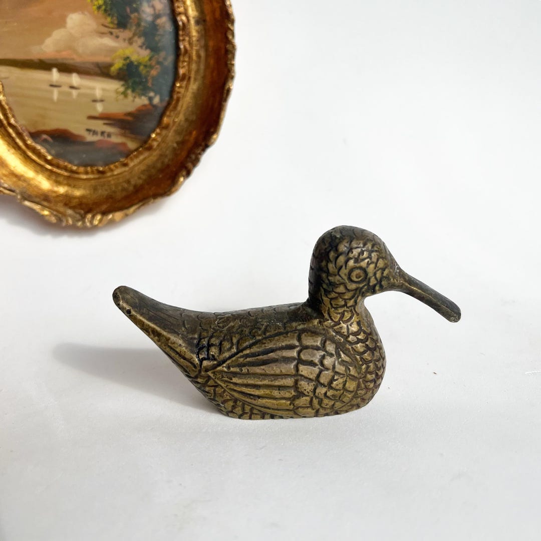 RARE Snipe Bird Vintage 1960s MCM Large Solid Brass Snipe Bird Statue ...