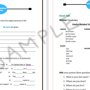 Printable ESL English Lessons, Bundle, Conversation Starters, Adult ESL ...