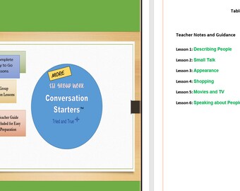 Printable ESL Lessons Bundle Conversation Starters Group - Etsy