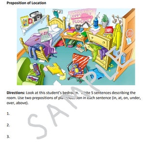 ESL English Preposition Activities Kid Through Adult Printable PDF - Etsy