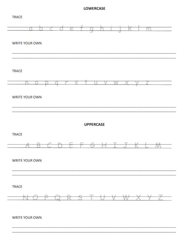 Printable Handwriting Worksheets 11 Pages (letters, Placement of ...