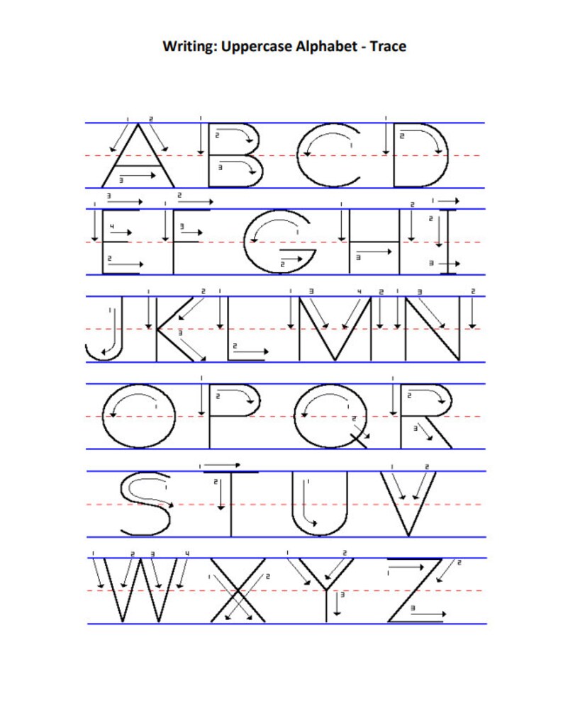 Handwriting Practice Worksheets, Letter Placement, Middle School to ...