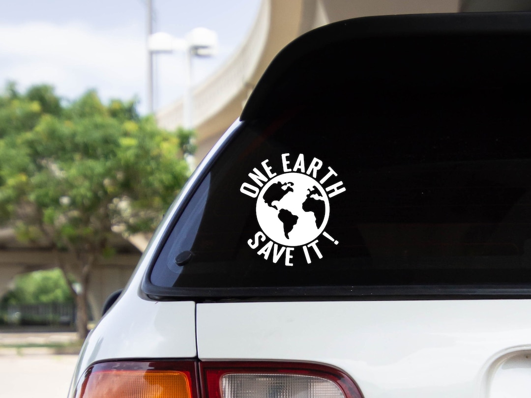 One Earth Save It! Vinyl Decal for Car | Globe Sticker | Laptop ...