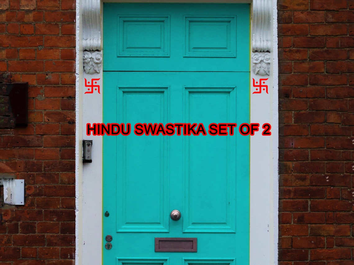 Swastika Symbol SET of 2 Hindu Decal Stickers for Door/car | Swastik ...