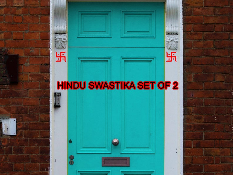 Swastika Symbol SET of 2 Hindu Decal Stickers for Door/car | Swastik ...