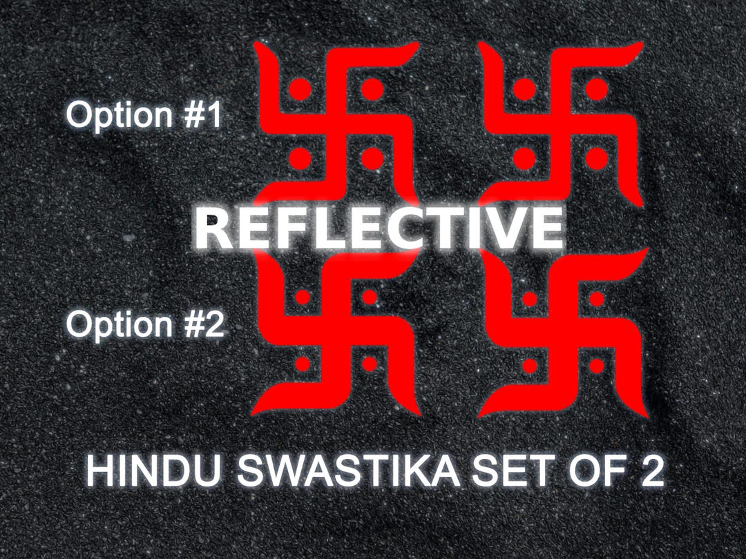 Reflective Swastika Symbol SET of 2 Hindu Decal Stickers for Door/car ...