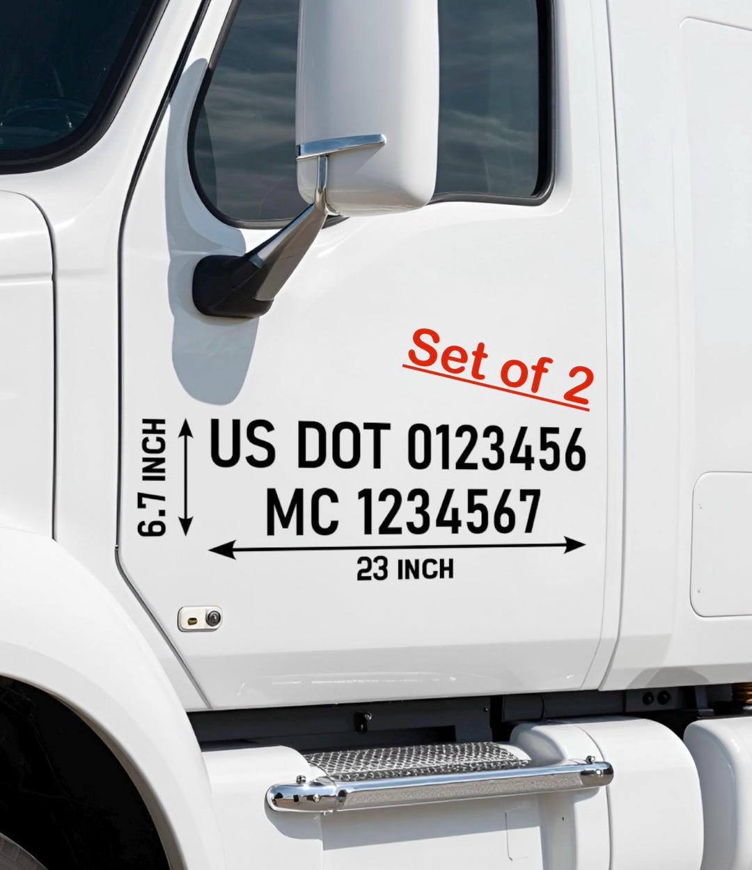 US DOT MC Number Vinyl Decals – Set of 2 | Commercial Truck Compliance ...