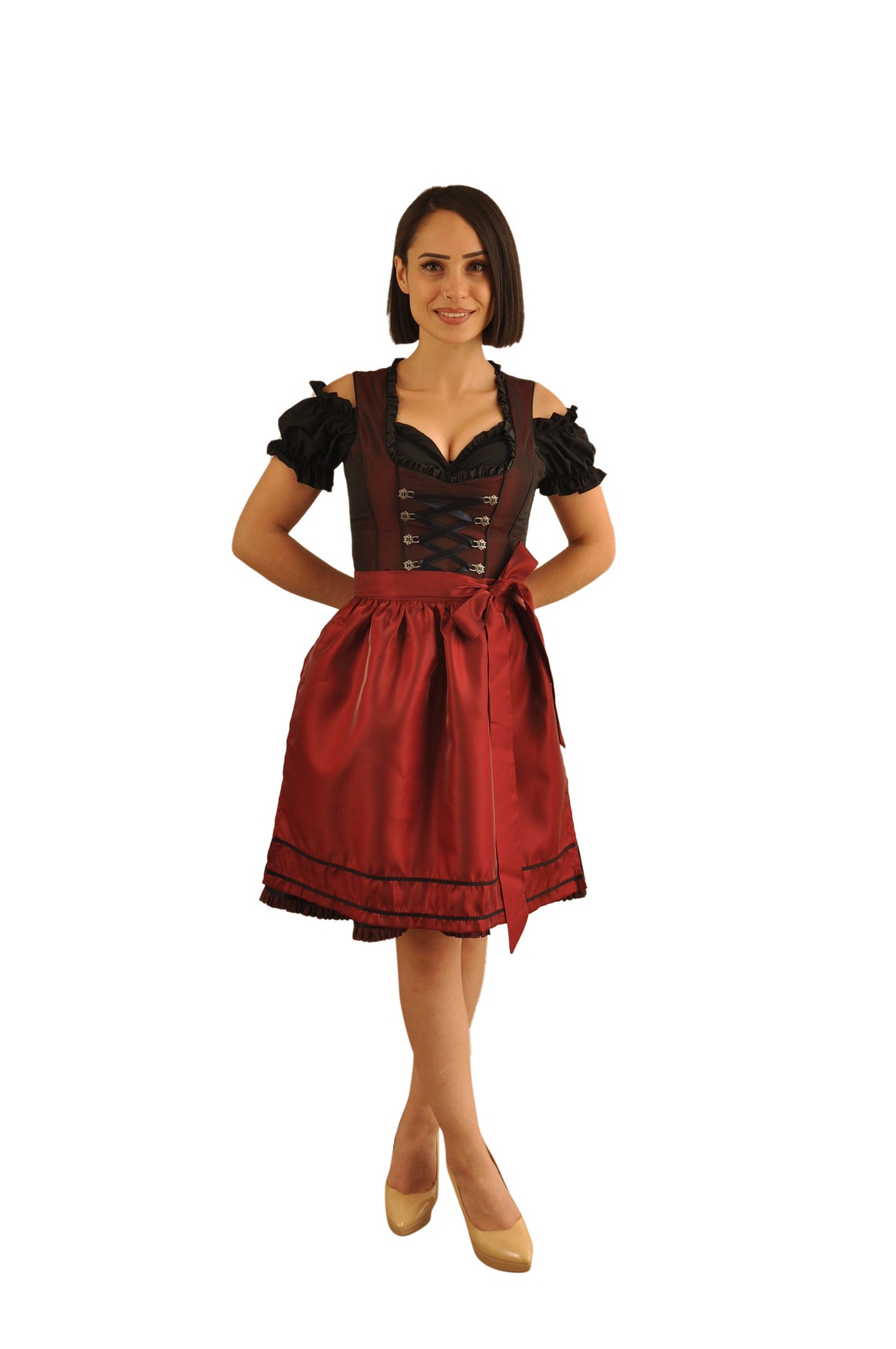 Womens Gothic German Dirndl Dress Costumesplus Size Etsy