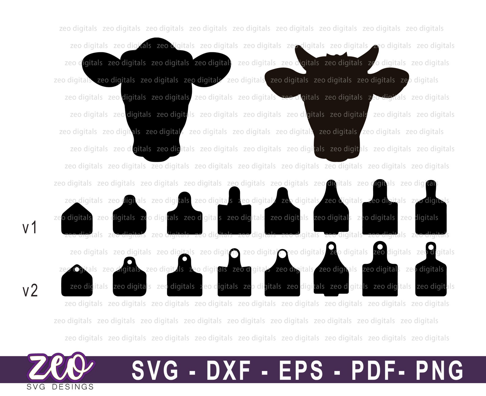Ear Tag and Cow Head SVG L Bull Head SVG L Ear Tag SVG L - Etsy Finland