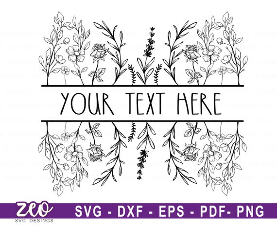 Floral Split Frame SVG Flower Split Monogram SVG Files - Etsy