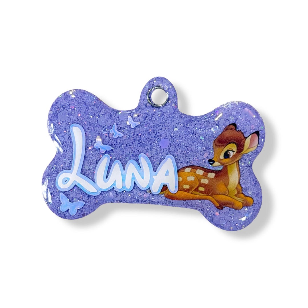 Bambi Resin Dog Tag, Design Your Own Dog Tag, Custom Pet ID Tag, Puppy ...