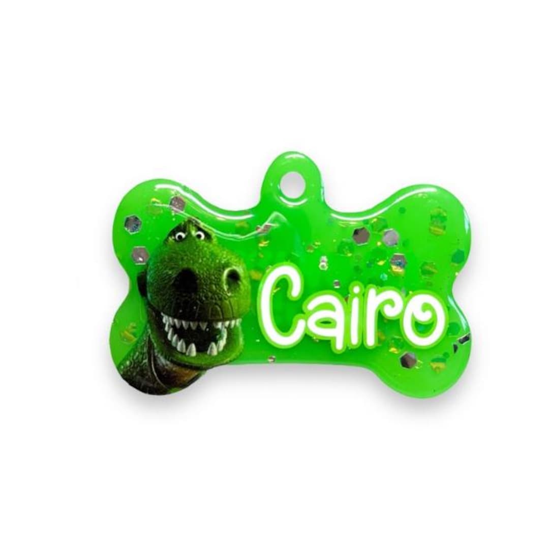 Toy Story Rex Dog Tag, Dinosaur Resin Dog Tag, Custom Pet ID Tag, Puppy ...