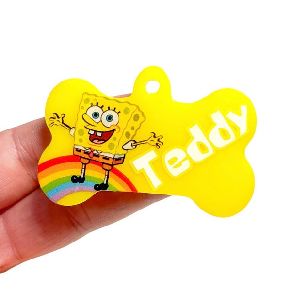 Spongebob Name Tag - Etsy