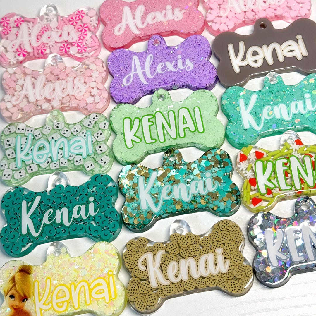 Custom Resin Dog Tag, Design Your Own Dog Tag, Custom Pet ID Tag, Puppy ...