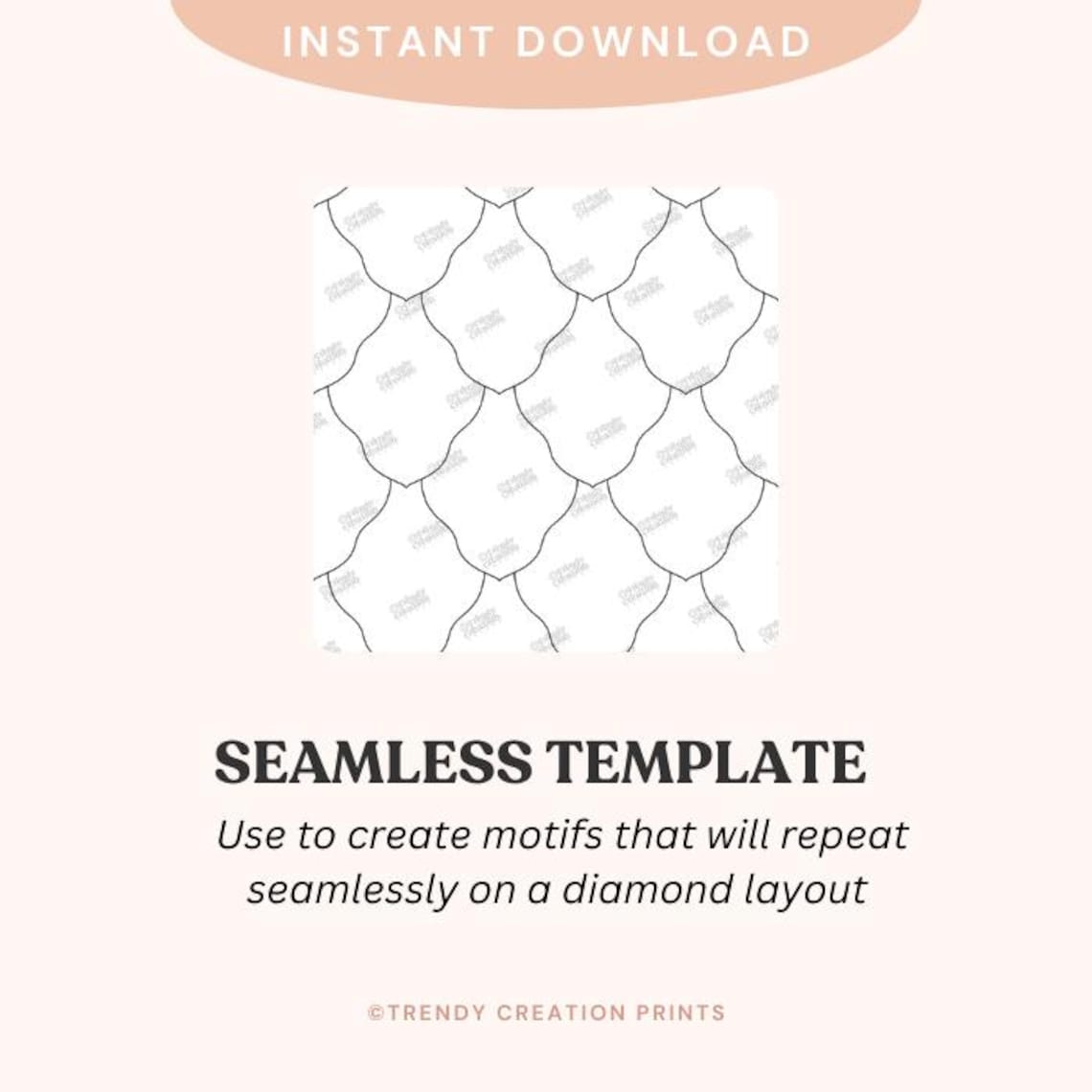 Design Template for Procreate App, Seamless Template, Tools for ...