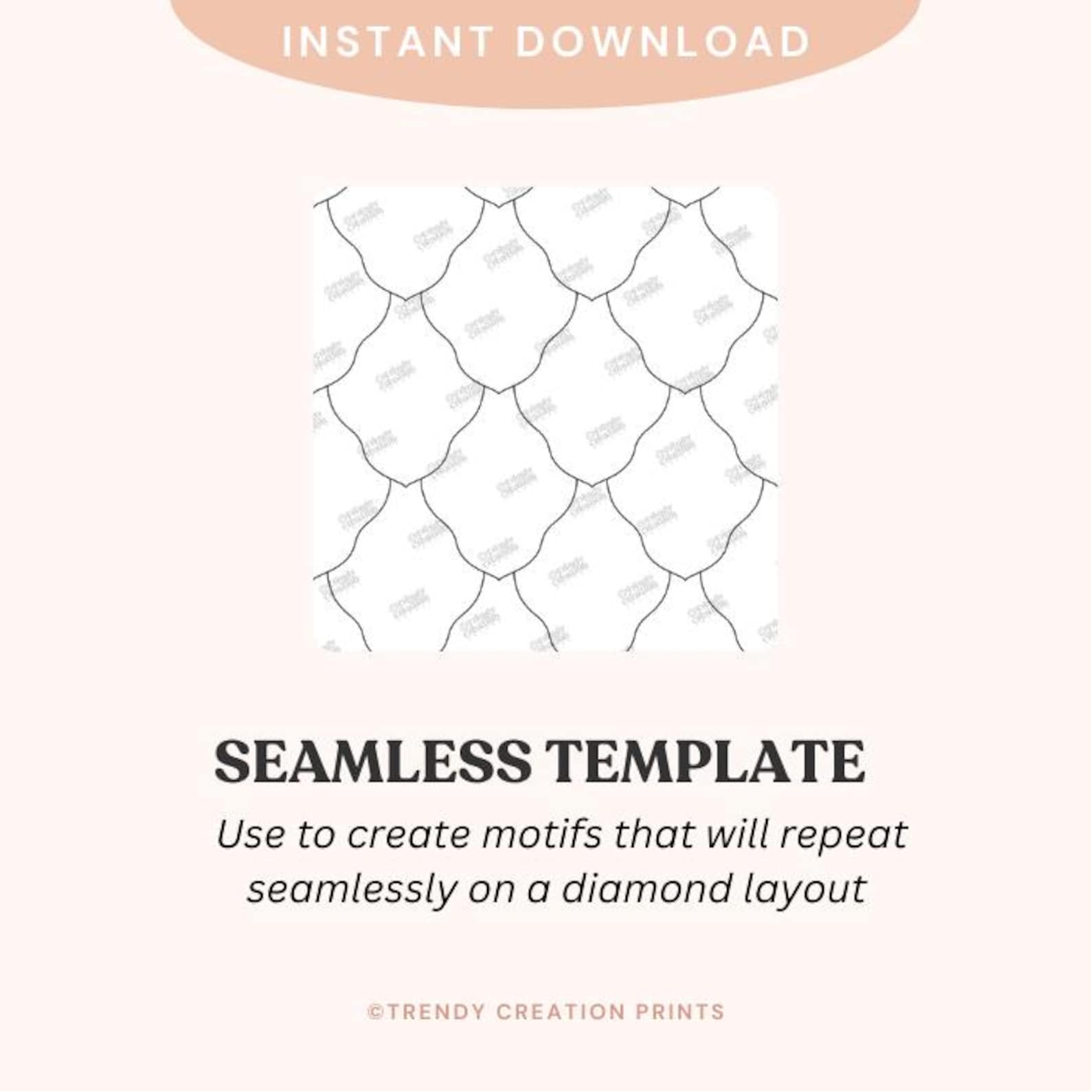 Design Template for Procreate App, Seamless Template, Tools for ...
