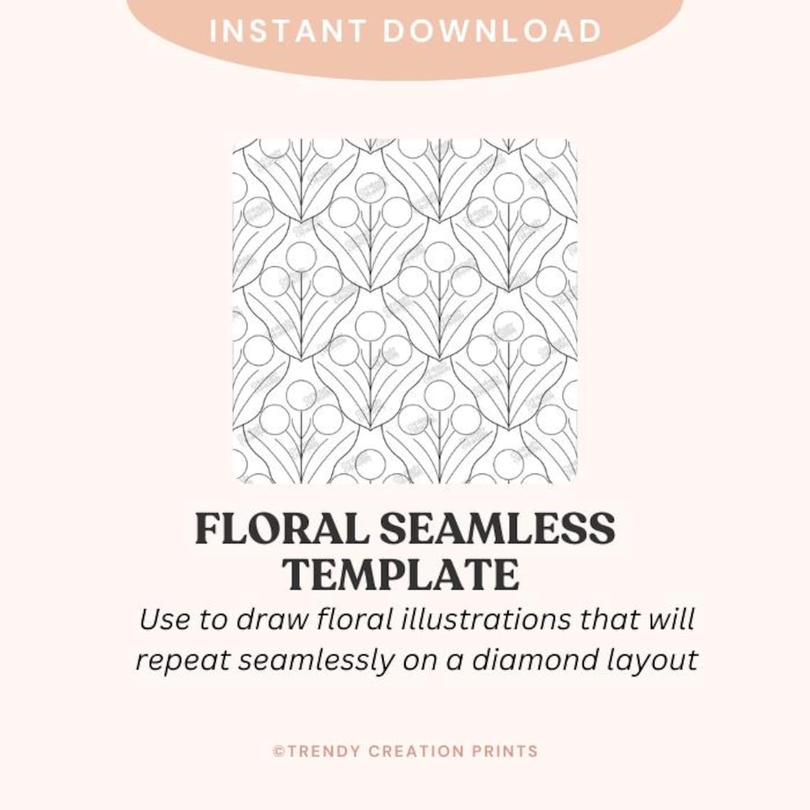 Design Template for Procreate App, Seamless Template, Tools for ...