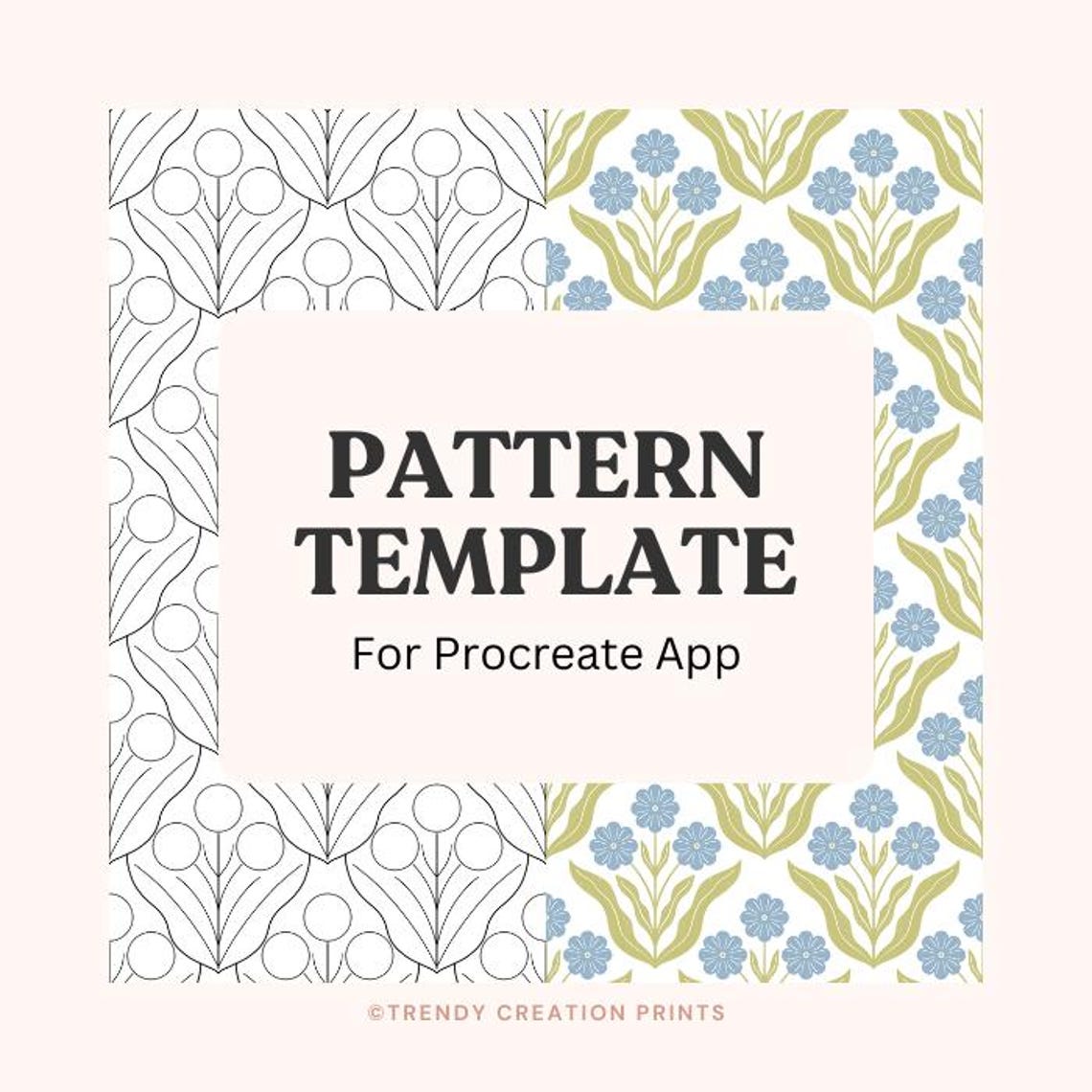 Design Template for Procreate App, Seamless Template, Tools for ...