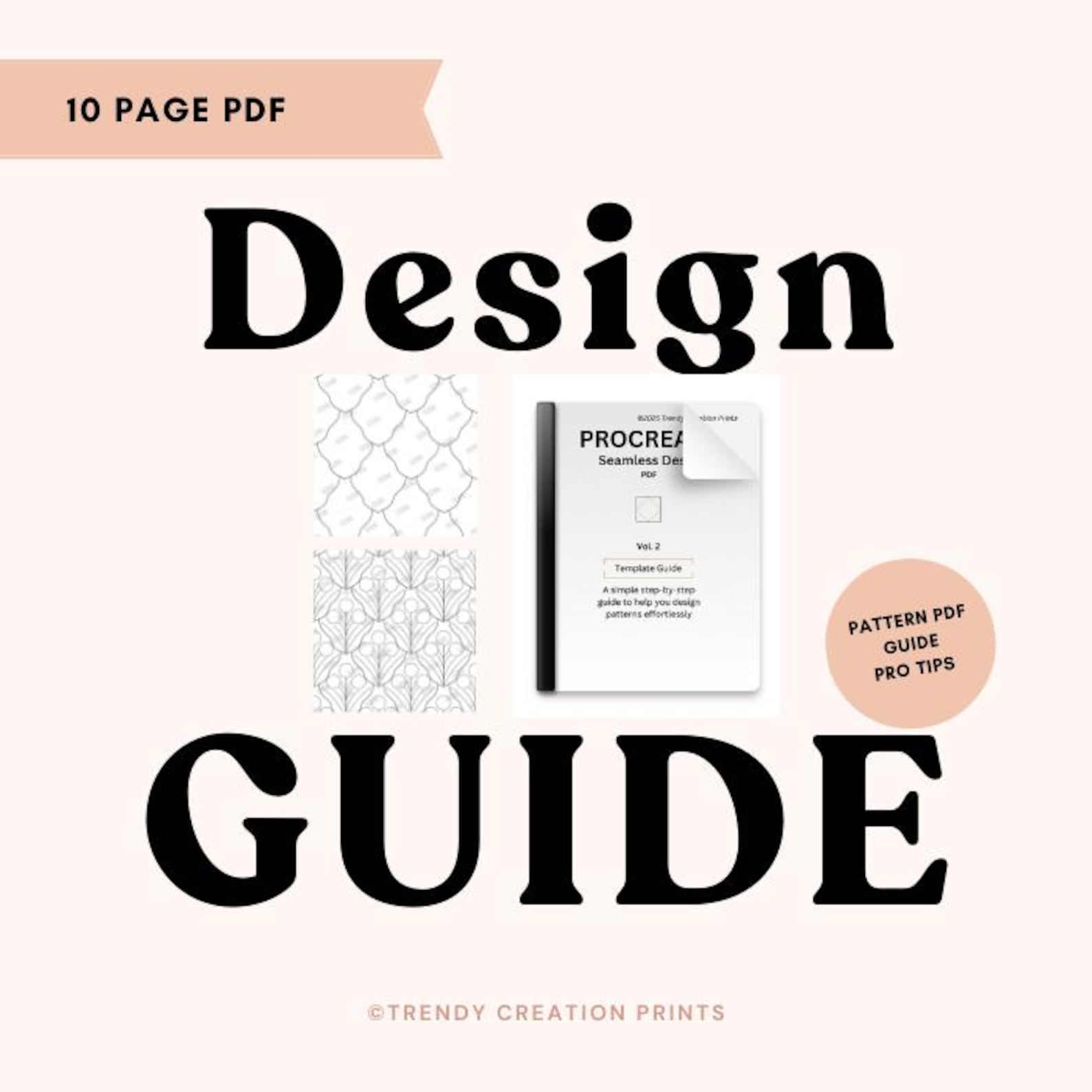 Design Template for Procreate App, Seamless Template, Tools for ...