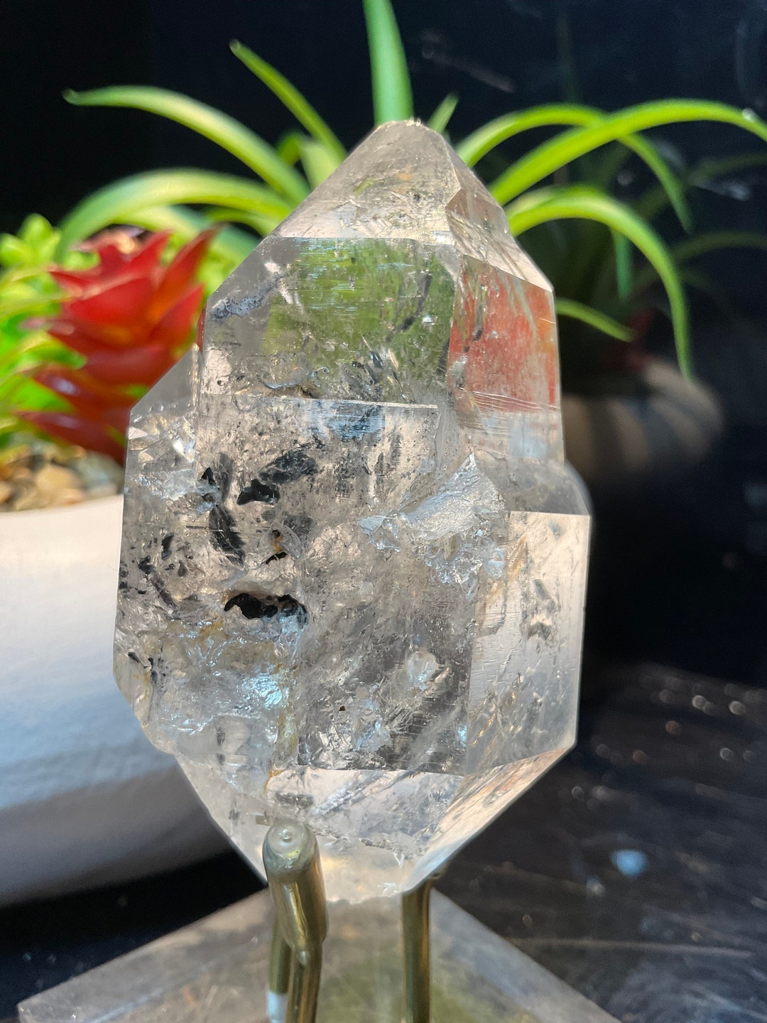 Black Hearted Herkimer Rare Clustered of Double Pointed Diamond Black ...