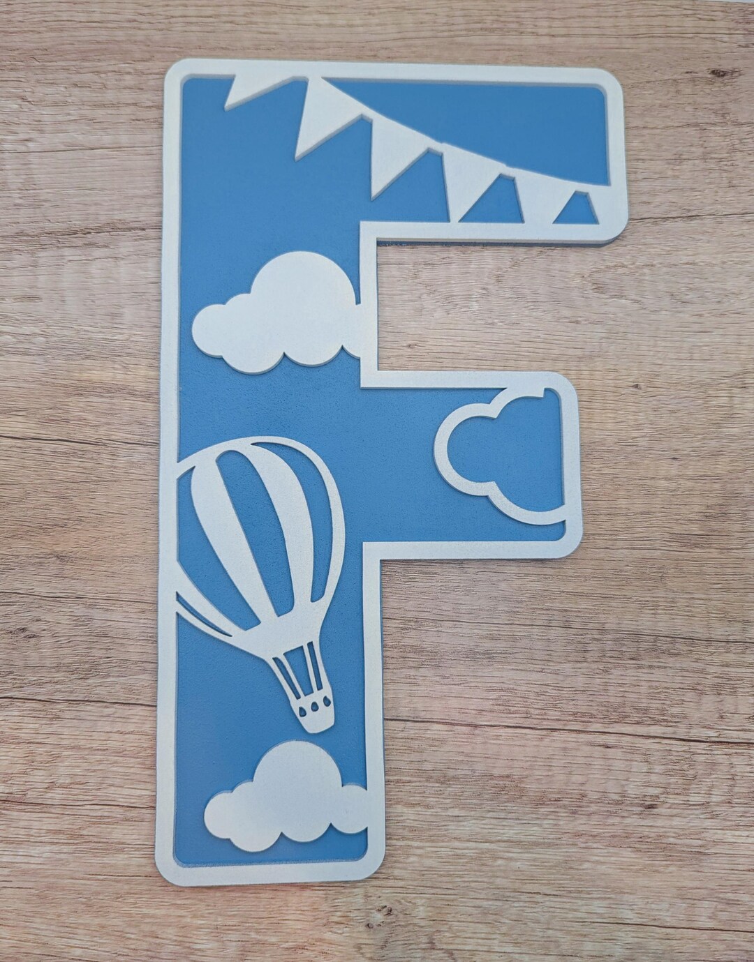 Personalized Hot Air Balloon Letter: Laser Cut Wood Name - Etsy