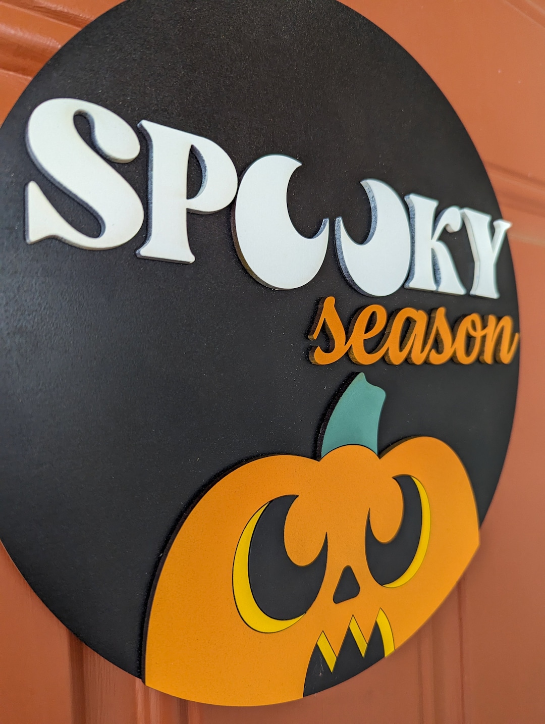 Handmade Halloween Door Sign: Spooky Season Pumpkin Decor - Etsy